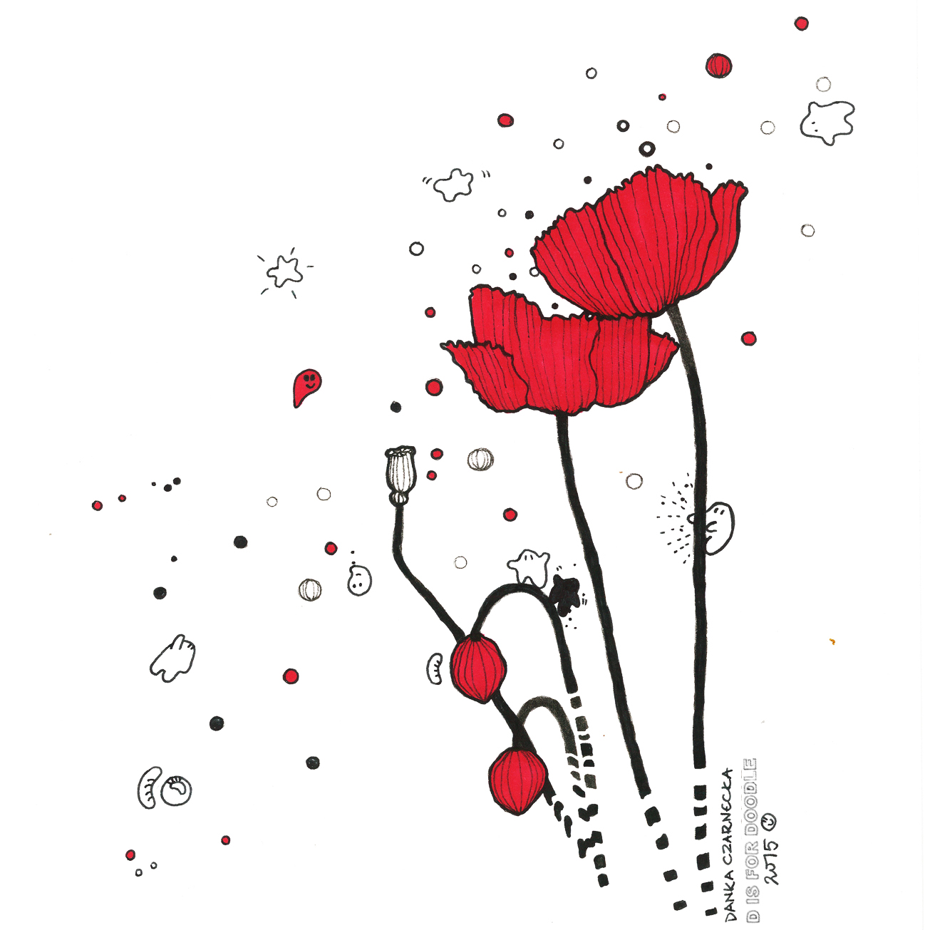 Red poppy | D is for Doodle